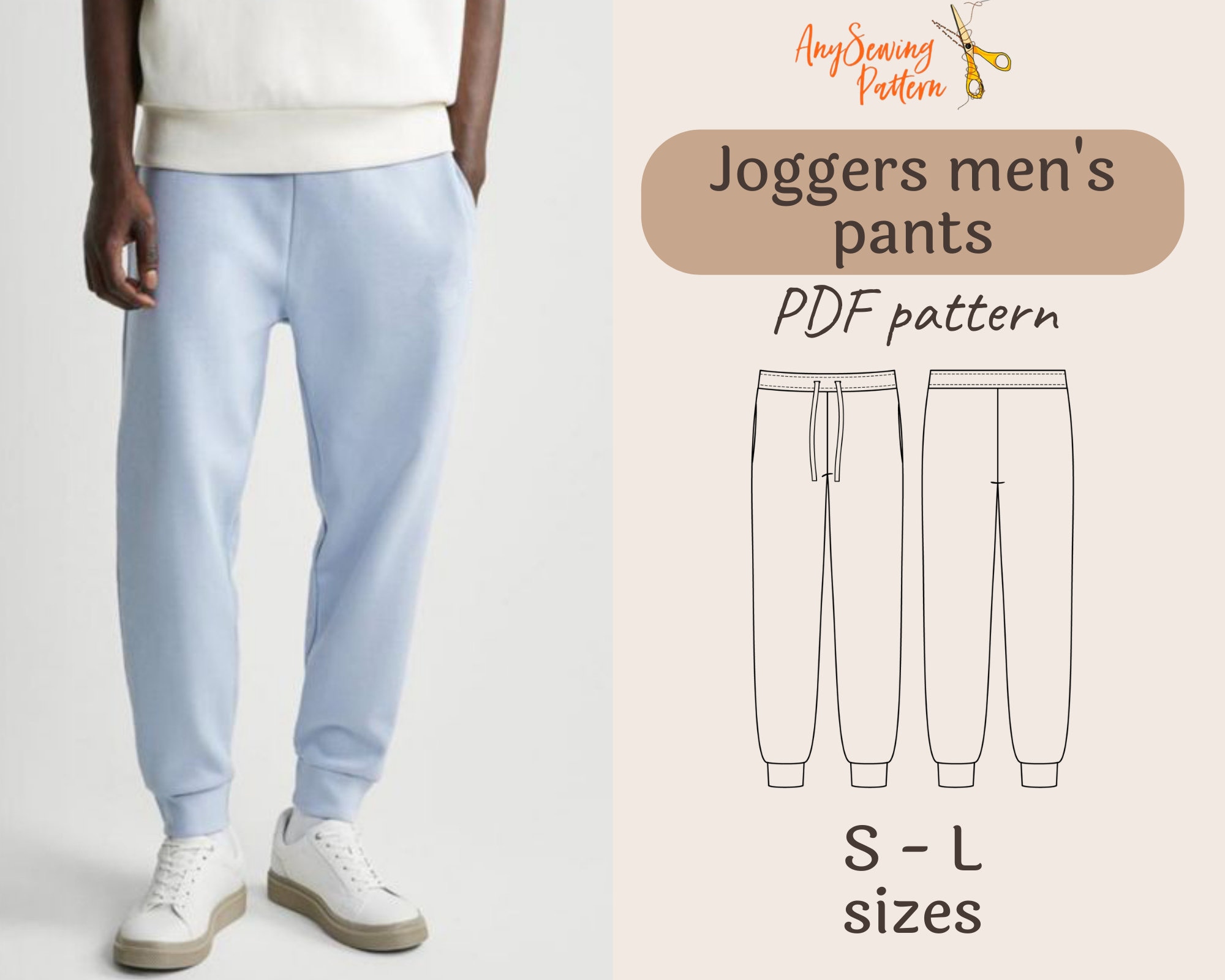 Sweatpants Men Pattern Joggers Men Pants Sewing Pattern PDF - Etsy