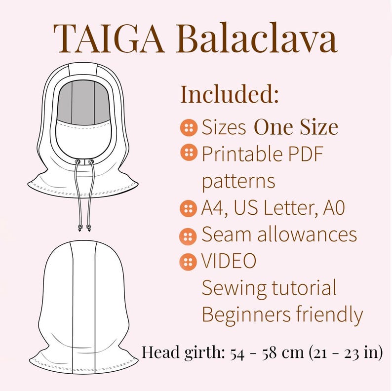 DIY Balaclava Sewing Pattern (PDF Pattern + Video Tutorial) - Etsy