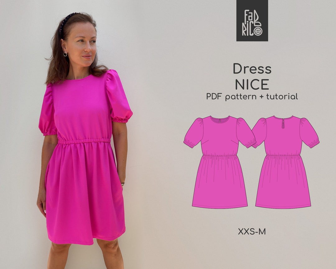 Puff Sleeve Dress Pattern Summer Women Dress Pattern Puff - Etsy