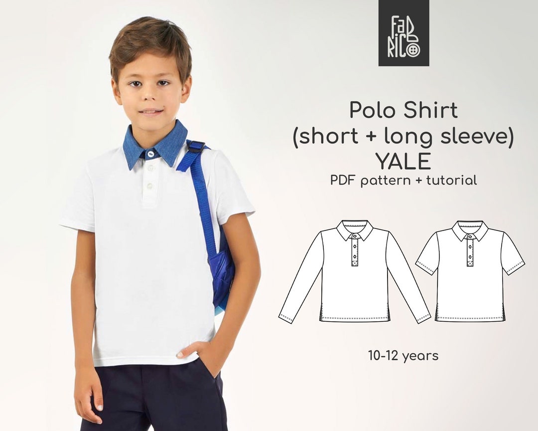 Boys' Polo Shirt Sewing Pattern PDF / Kids School Tshirt Pattern ...