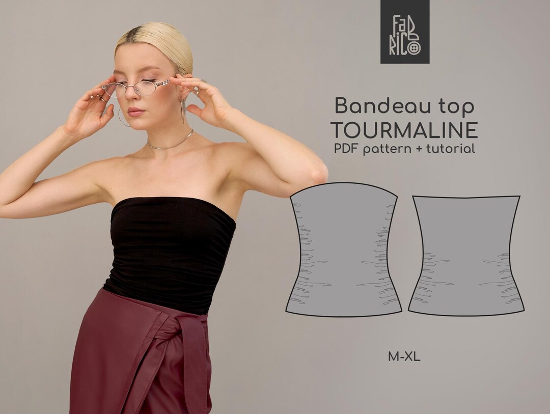 Top-bandeau PDF Sewing Pattern M-XL Size/ EU 40-44/ Stretchy Top Sewing Pattern/ Pattern for ...