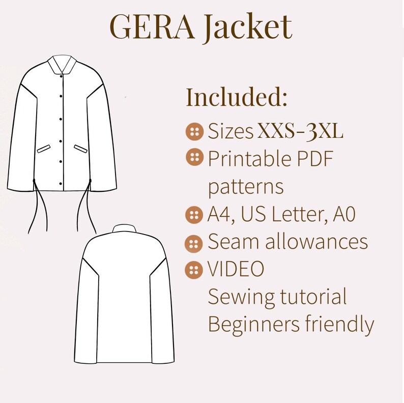 Oversized Unlined Jacket Sewing Pattern (PDF Pattern + Video Tutorial ...