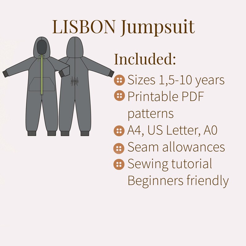 Kids Jumpsuit Sewing Pattern: DIY Romper, Sizes 1-10 Years (PDF Pattern ...