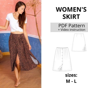 Women's Skirt PDF Sewing Pattern / Sewing tutorial for | Etsy