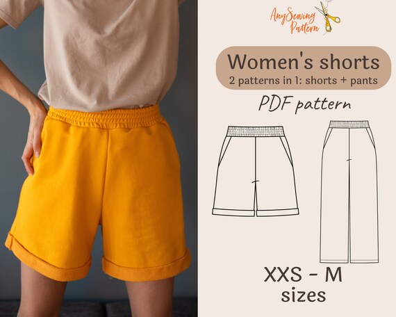 Women's Shorts Pants Sewing Pattern PDF and Sewing - Etsy