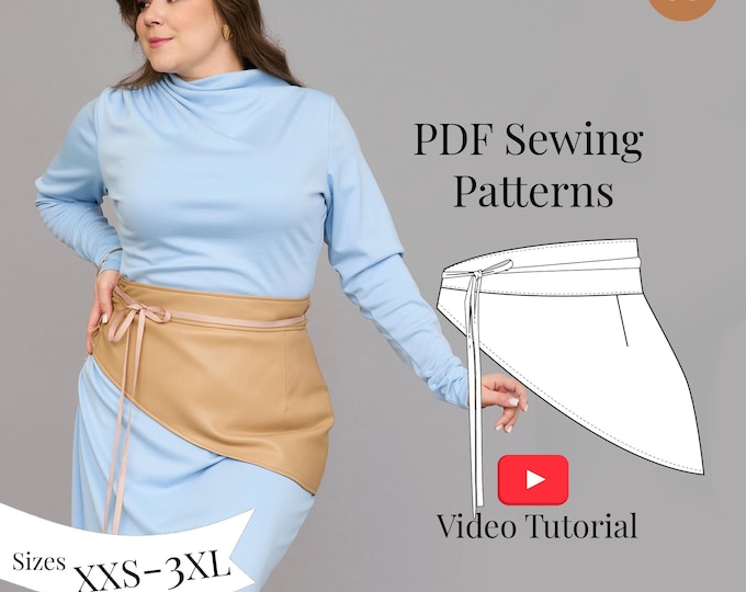Obi Belt Sewing Pattern | Fabric Warp Around | Asymmetrical Belt With ...