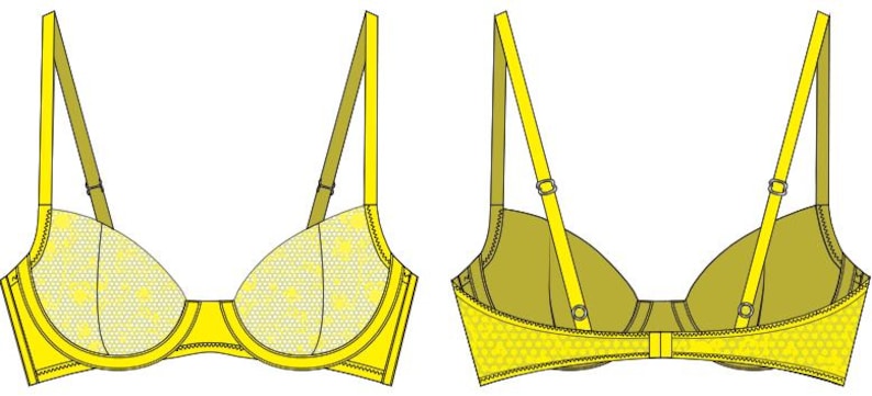 Lace Padded Bra Sewing Pattern: Sizes 32A-38D (PDF Pattern+video ...
