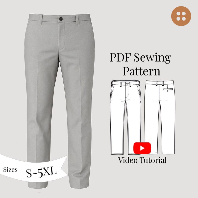 Mens Chinos Pants Pattern - Etsy