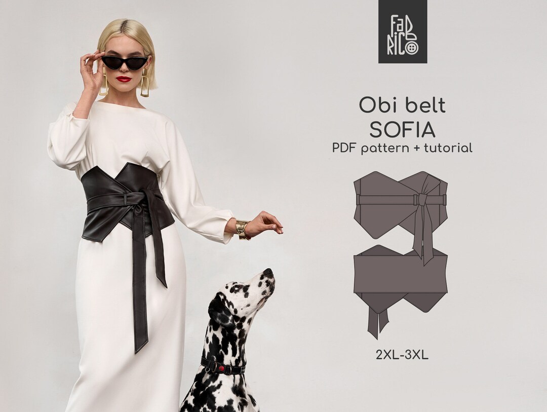 Obi Belt Sewing Pattern 2XL-3XL Size/ Faux Leather Belt PDF Pattern ...