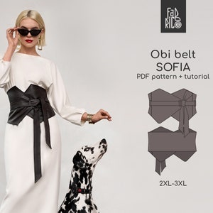 Obi Belt Sewing Pattern 2XL-3XL Size/ Faux Leather Belt PDF Pattern ...