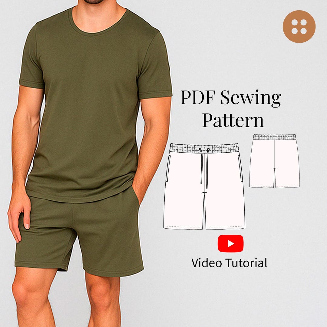 Men Jersey Shorts Sewing Pattern + Video Tutorial/ Sizes S-5XL - Etsy