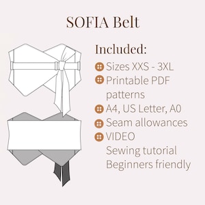 Obi Belt Sewing Pattern XXS-3XL (PDF Pattern + Video Tutorial) - Etsy