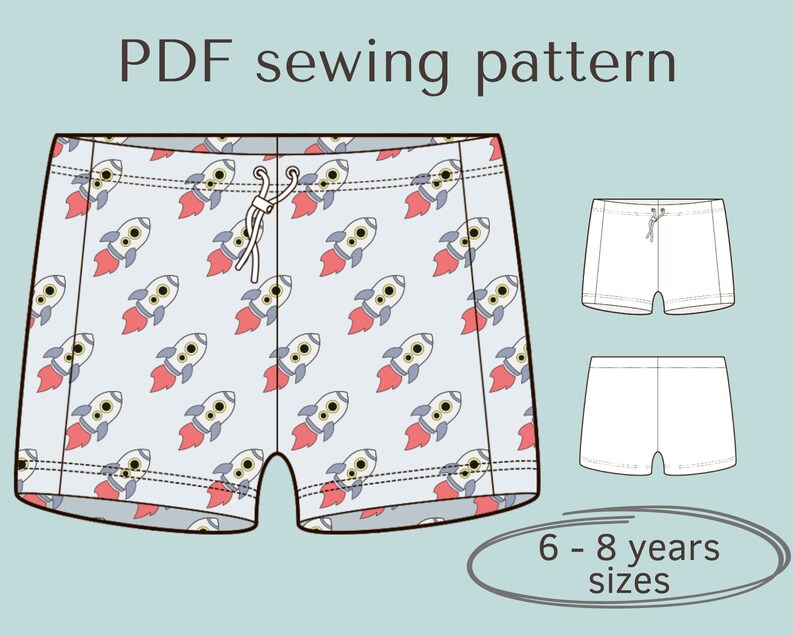 Boys Shorts Sewing Pattern Junior Boy Swimming Trunks PATTERN - Etsy