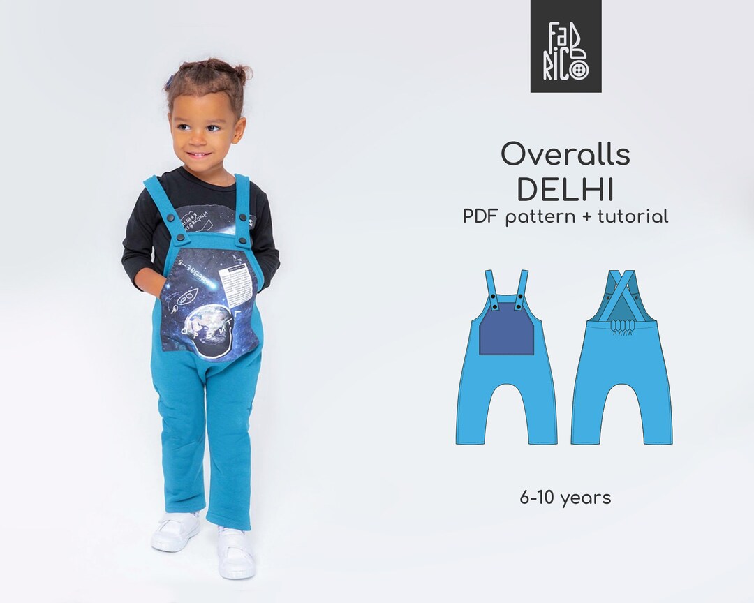 Kids Overalls PDF Sewing Pattern Sizes 6-10 Years/ Romper Pattern ...