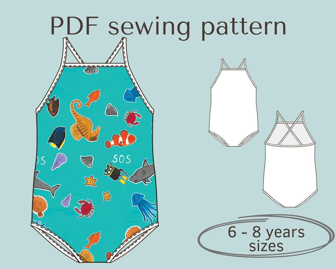 Swimsuit PATTERN Girls One Piece Swimsuit Girl Sewing Pattern - Etsy