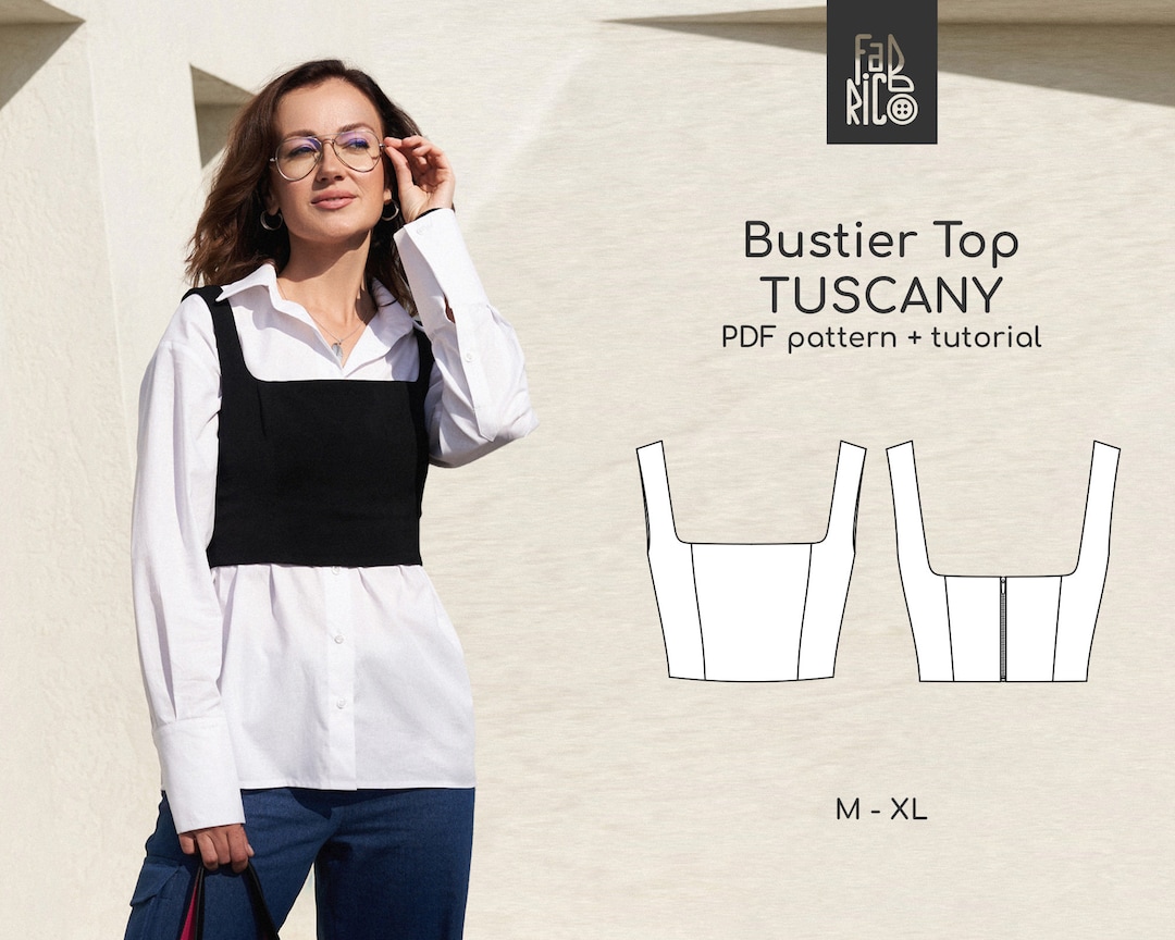 Bustier Top Sewing Pattern/ Bustier Pdf Pattern M, L, XL - Etsy