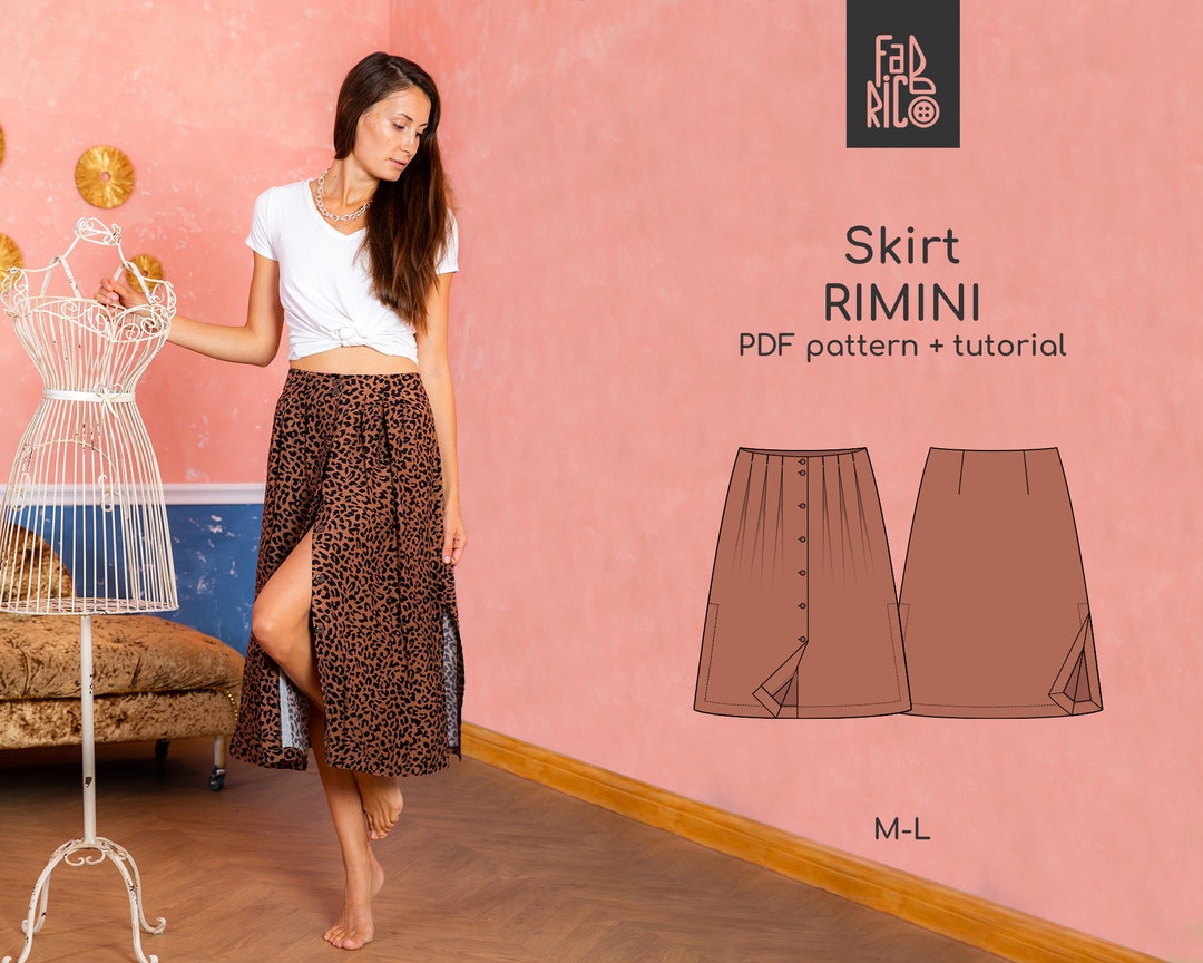Women's Skirt PDF Sewing Pattern / Sewing Tutorial for Beginners - Etsy