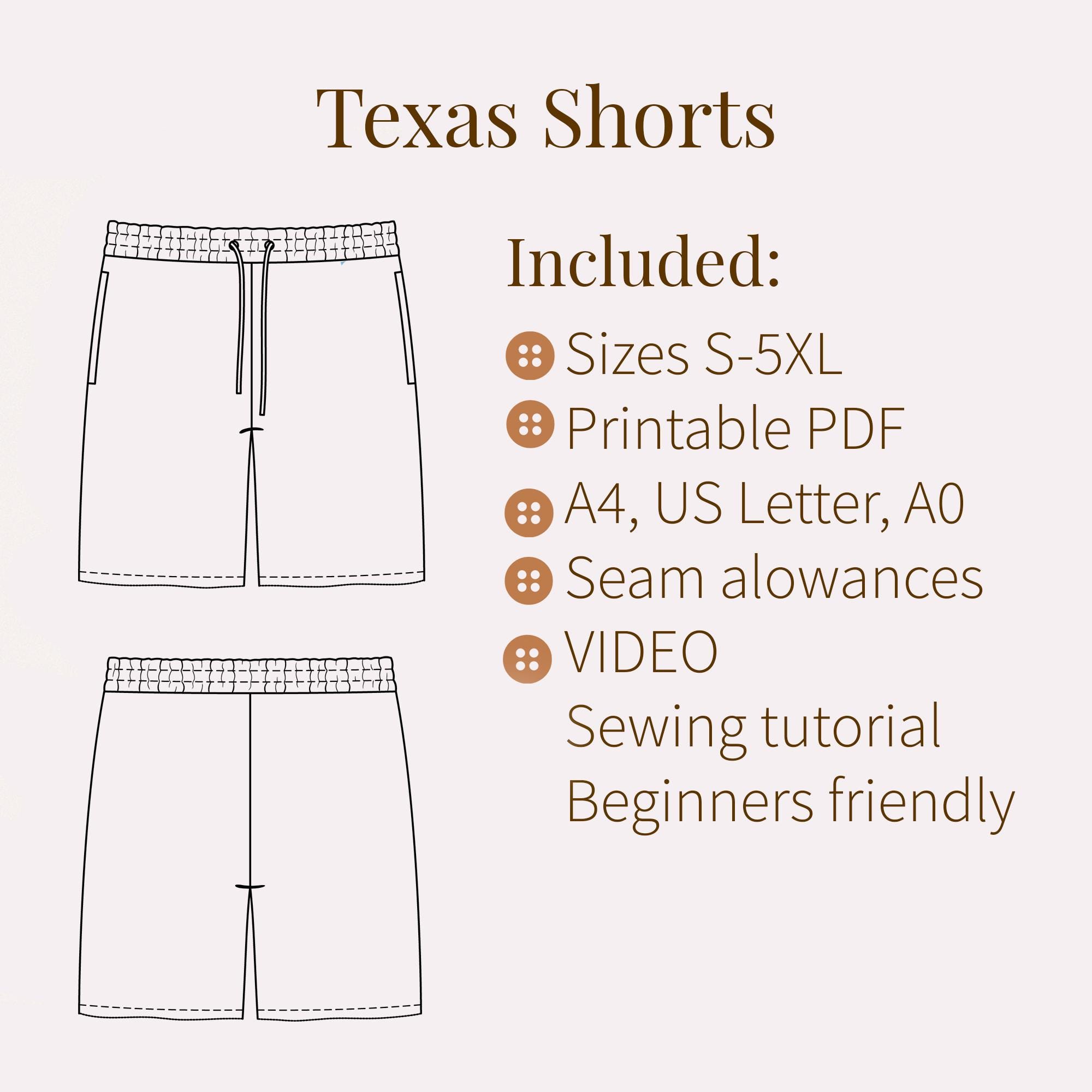 Men Jersey Shorts Sewing Pattern + Video Tutorial/ Sizes S-5XL - Etsy