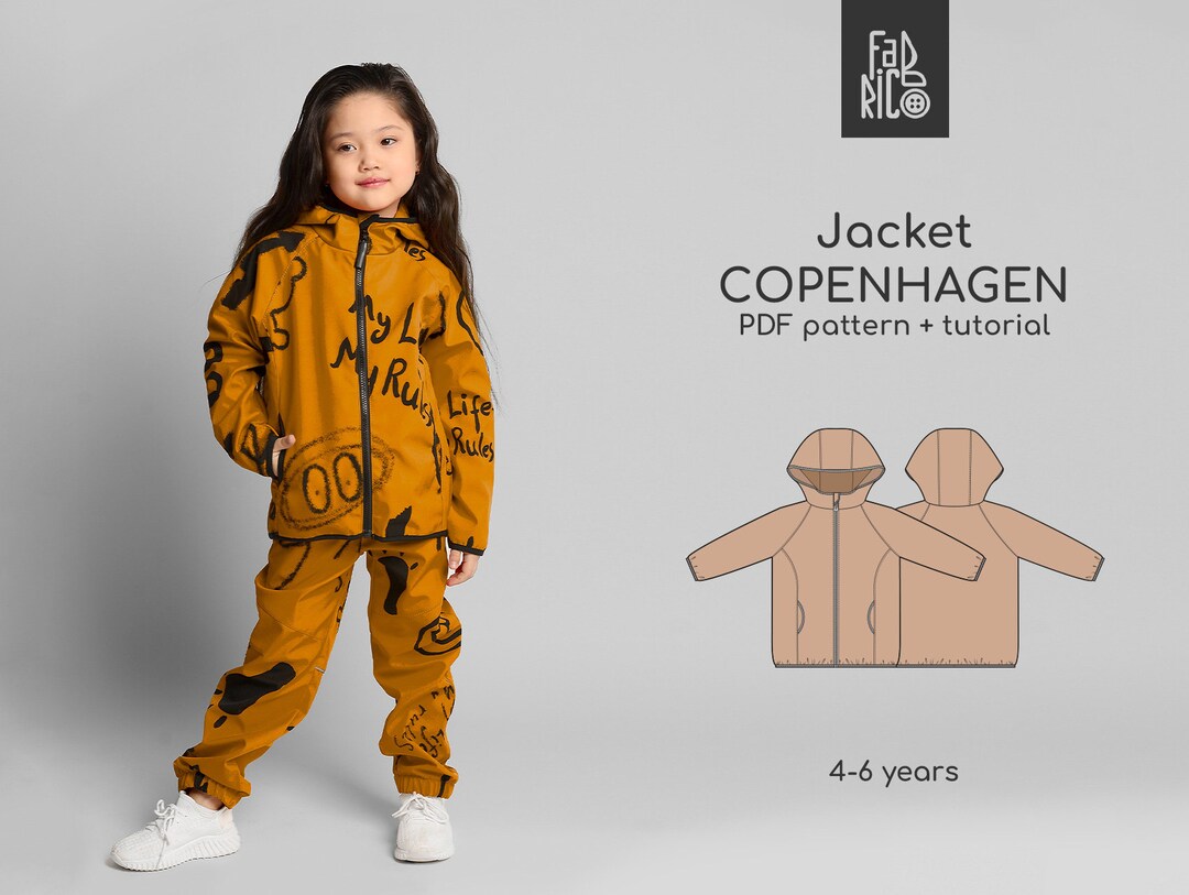 Kids Softshell Jacket PDF Sewing Pattern Sizes 4-6 Years / Kid's ...