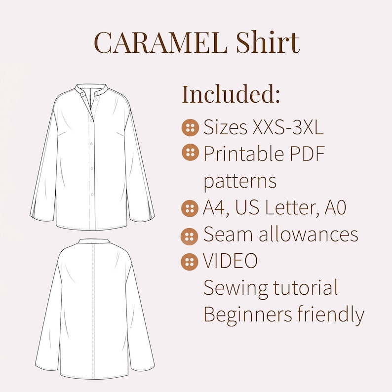 Linen Henley Shirt Sewing Pattern: Women's Sizes XXS-3XL (PDF Pattern ...