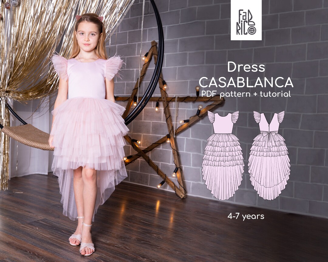 Kids Party Dress Sewing Pattern PDF, Girls Dress Pattern, Video ...