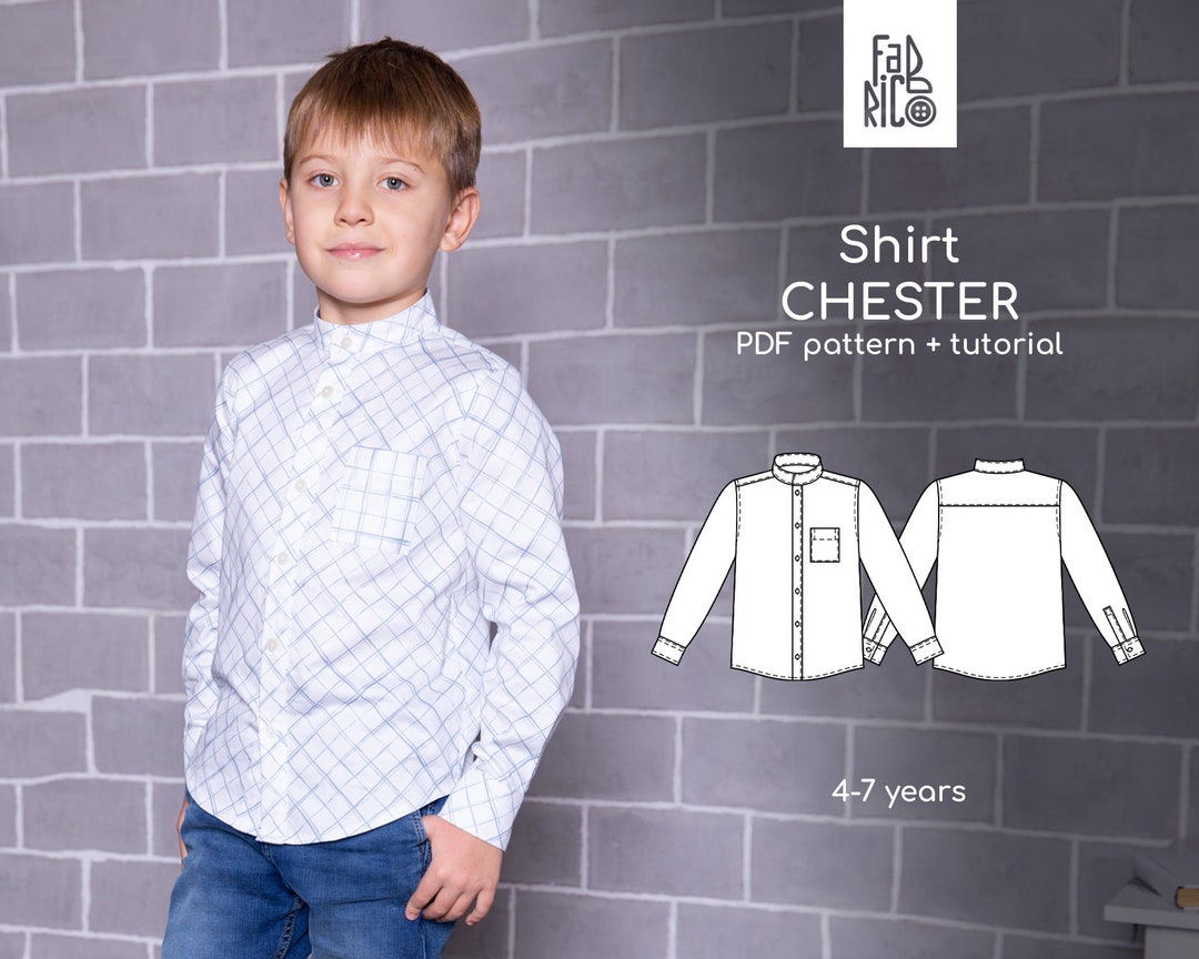 Boys Shirt Sewing Pattern PDF, Child Classic Shirt Pattern, Kids Tshirt ...