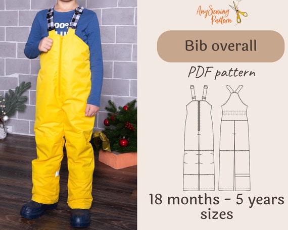 Bib Overalls Sewing Pattern PDF and Sewing Tutorial / Sizes 18 - Etsy