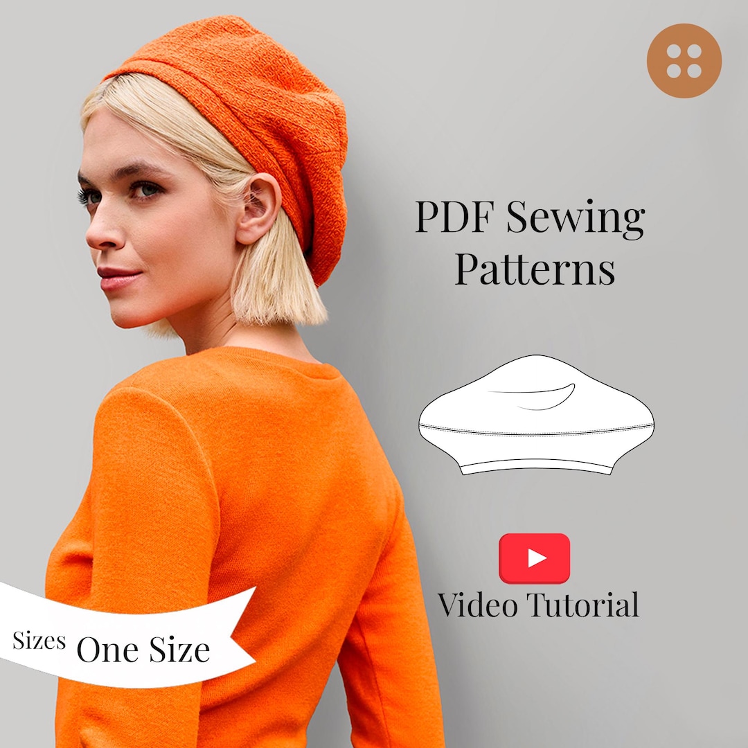 BERET Hat Sewing Pattern | French Beret Hat PDF Sewing Pattern | Woman ...