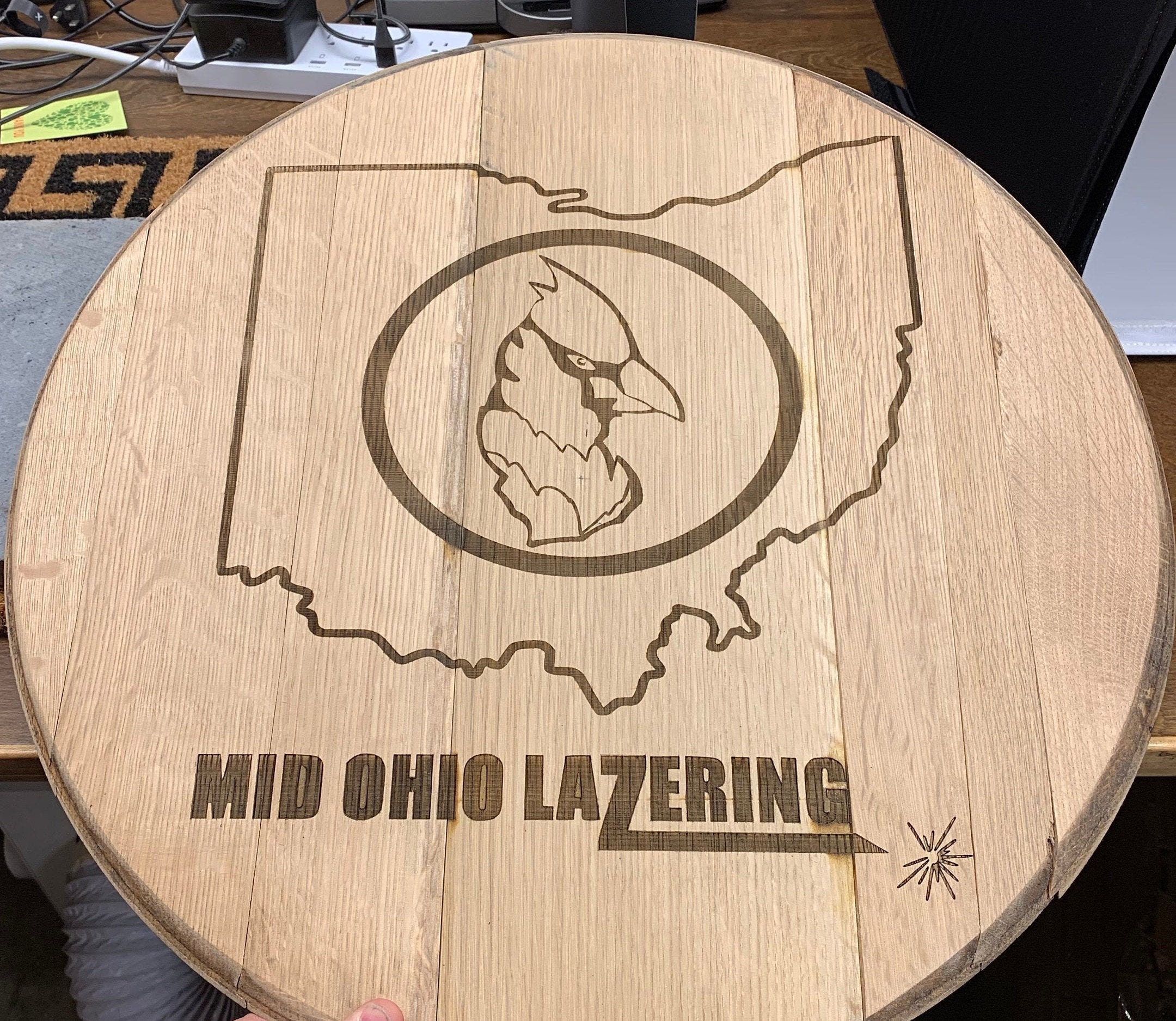 Laser Engraved Custom Whiskey Barrel Lids for Man Caves Wedding Gifts ...