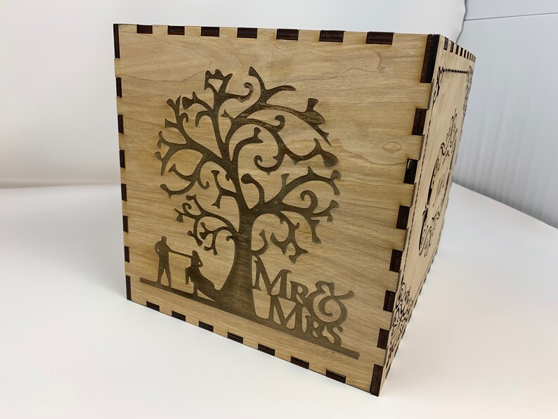 Laser Engraved Wedding Card Box Gift Card Box Anniversary - Etsy