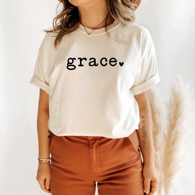 GRACE Shirt. Comfort Colors. Saved by Grace. Grow in Grace. Faith Shirt ...
