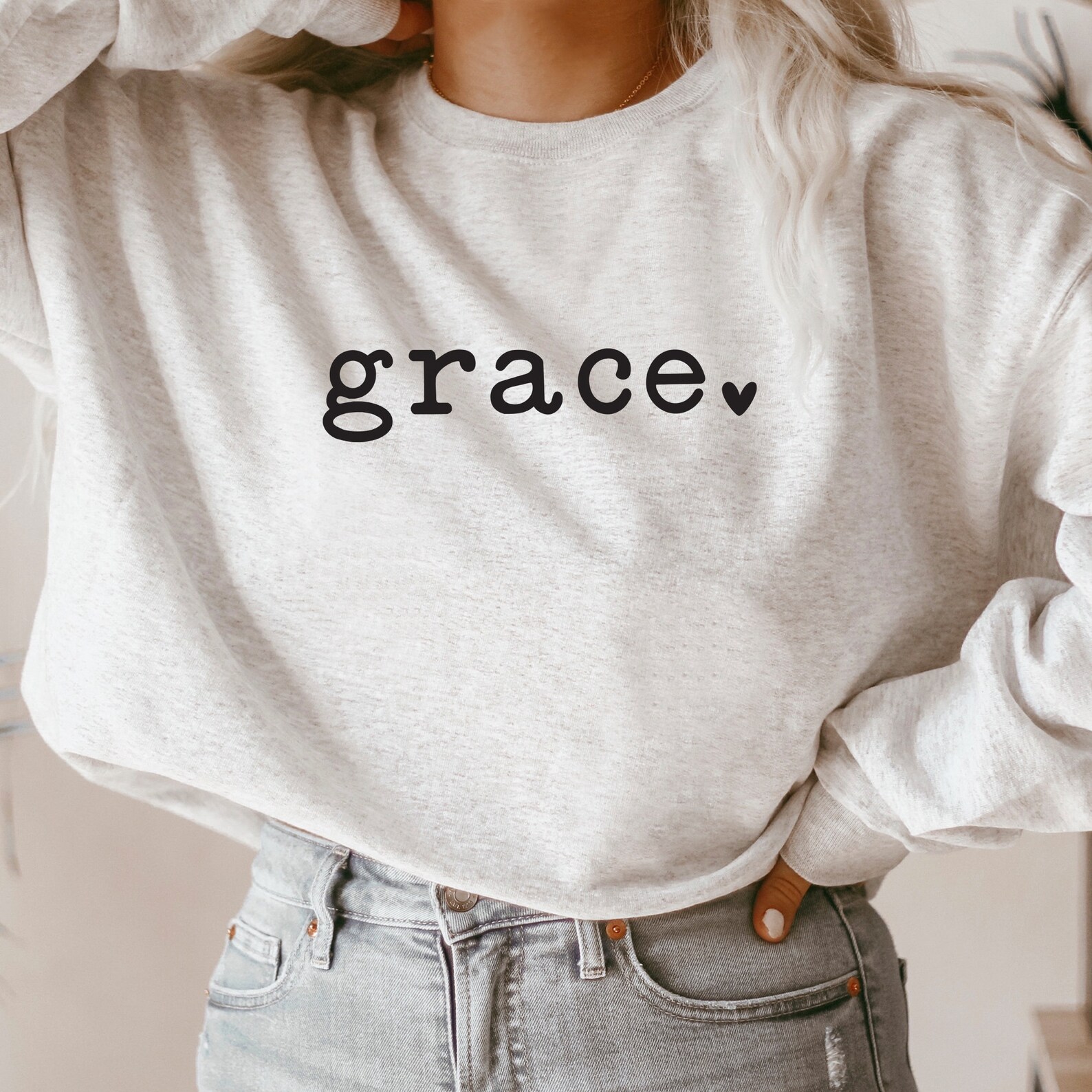 GRACE Sweatshirt. Saved by Grace. Christian Sweatshirt. Grow in Grace ...