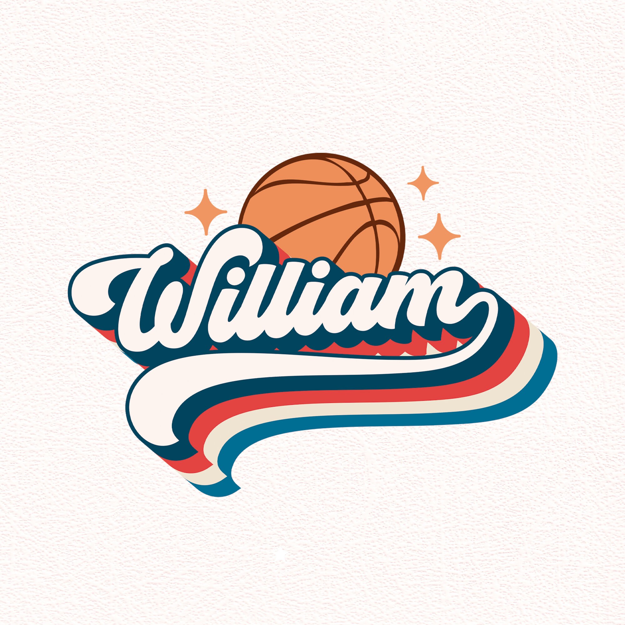 Basketball Custom Name Png Personalized Logo Retro Vintage Sport Ball ...