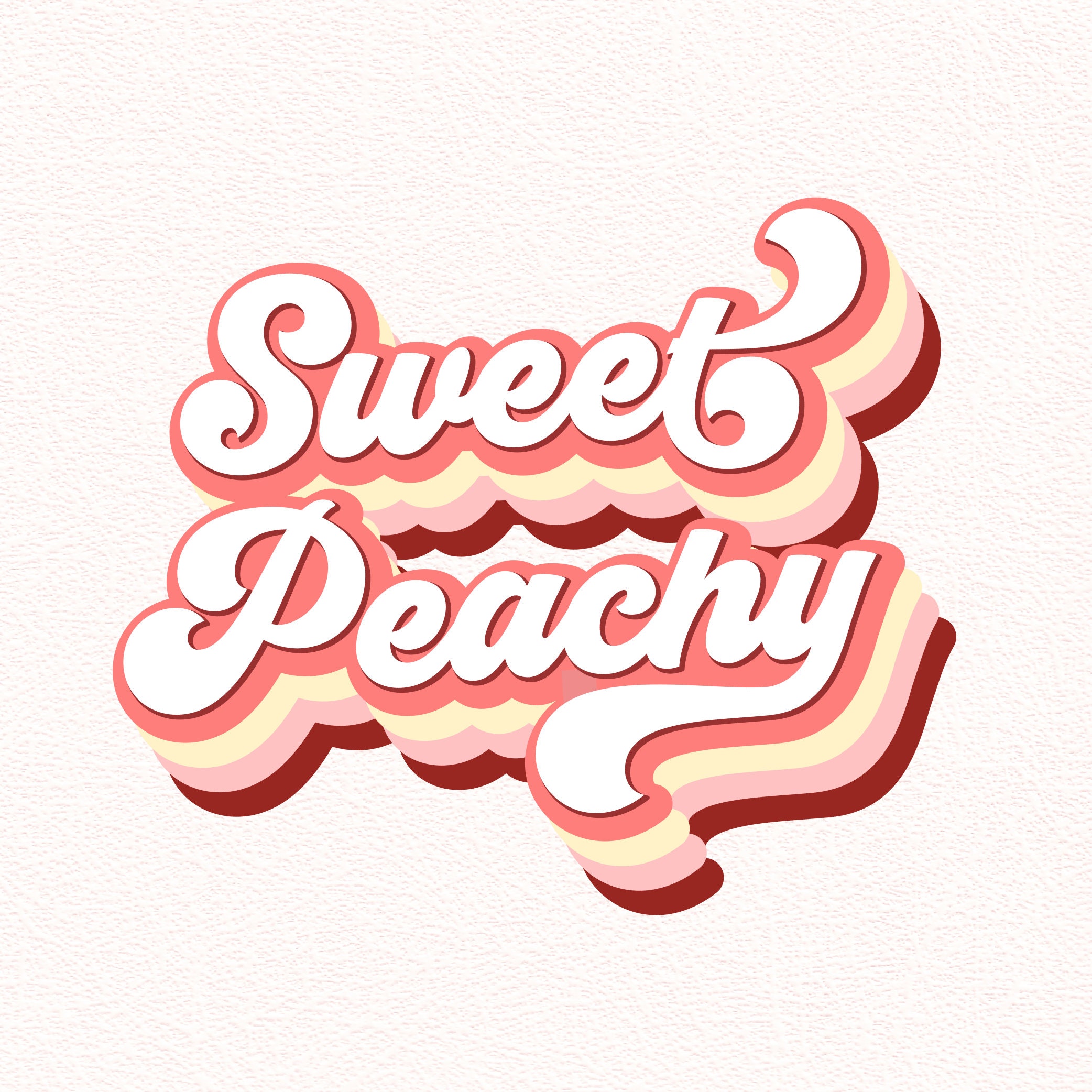 Peachy Logo Retro Svg Png Custom Text / Name, Groovy Script Logo Design ...