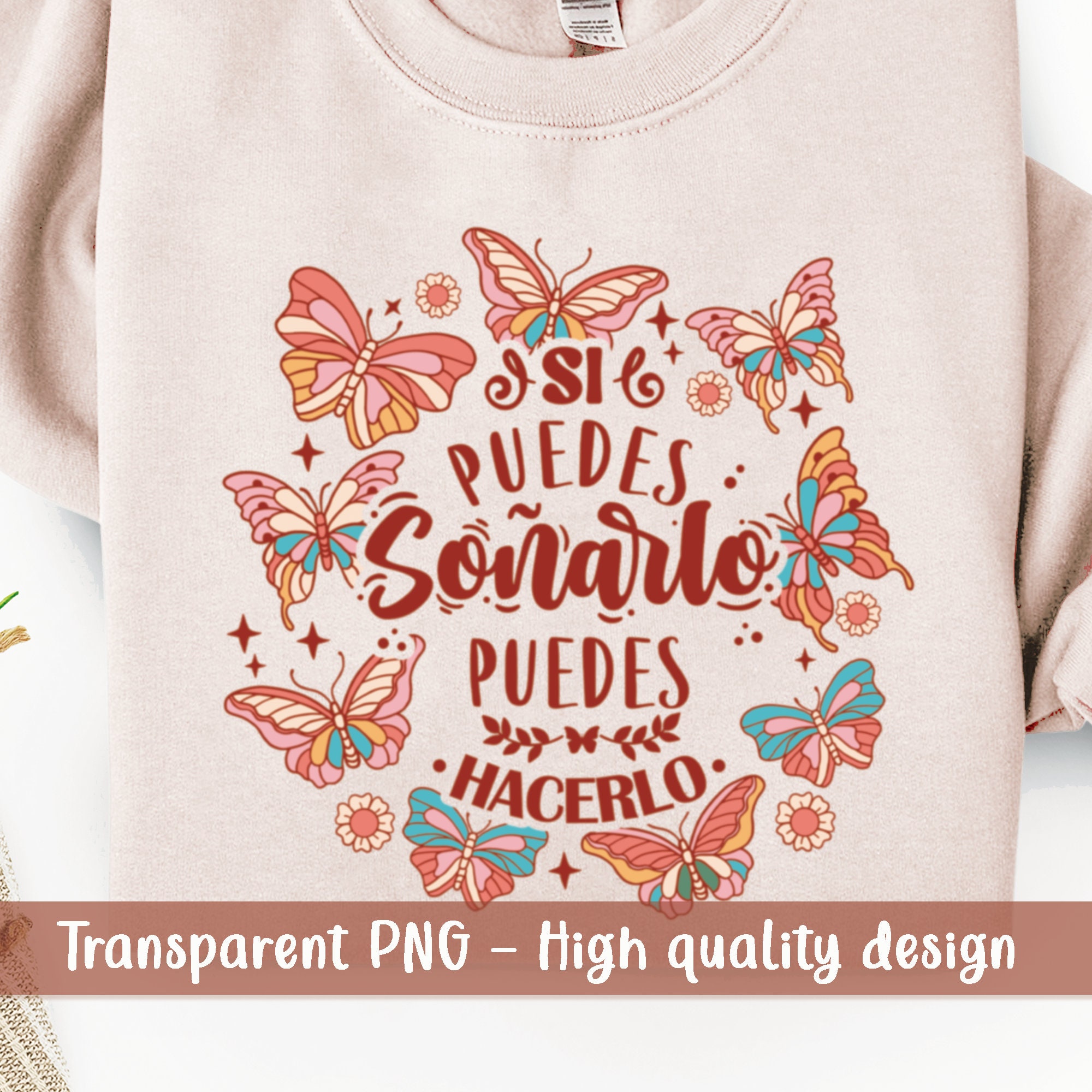 Motivational Quote in Spanish Png Files for Sublimation Transparent ...