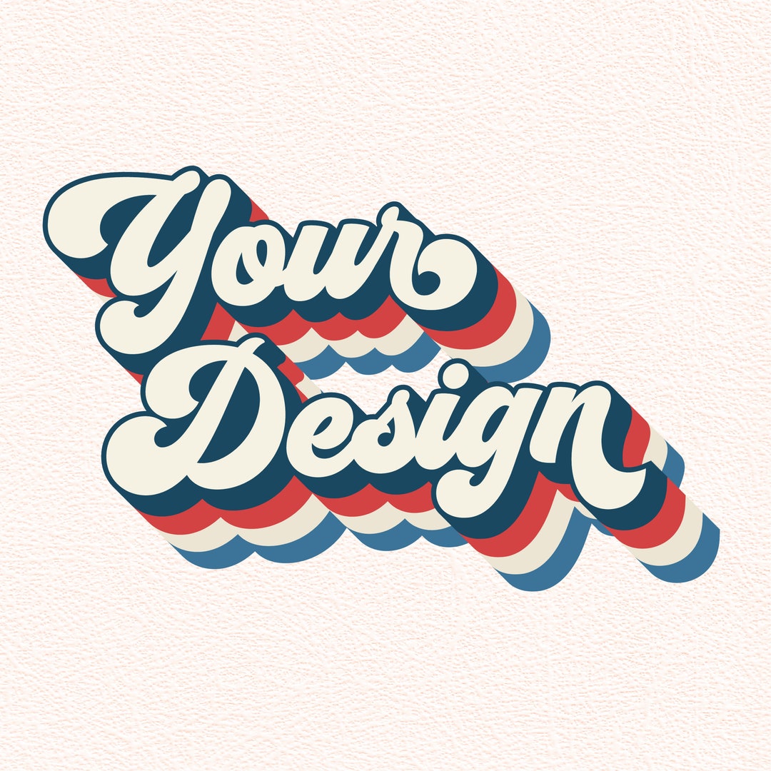 Custom Text Logo Name Png Retro Groovy Vintage Rainbow 70s 80s Png ...