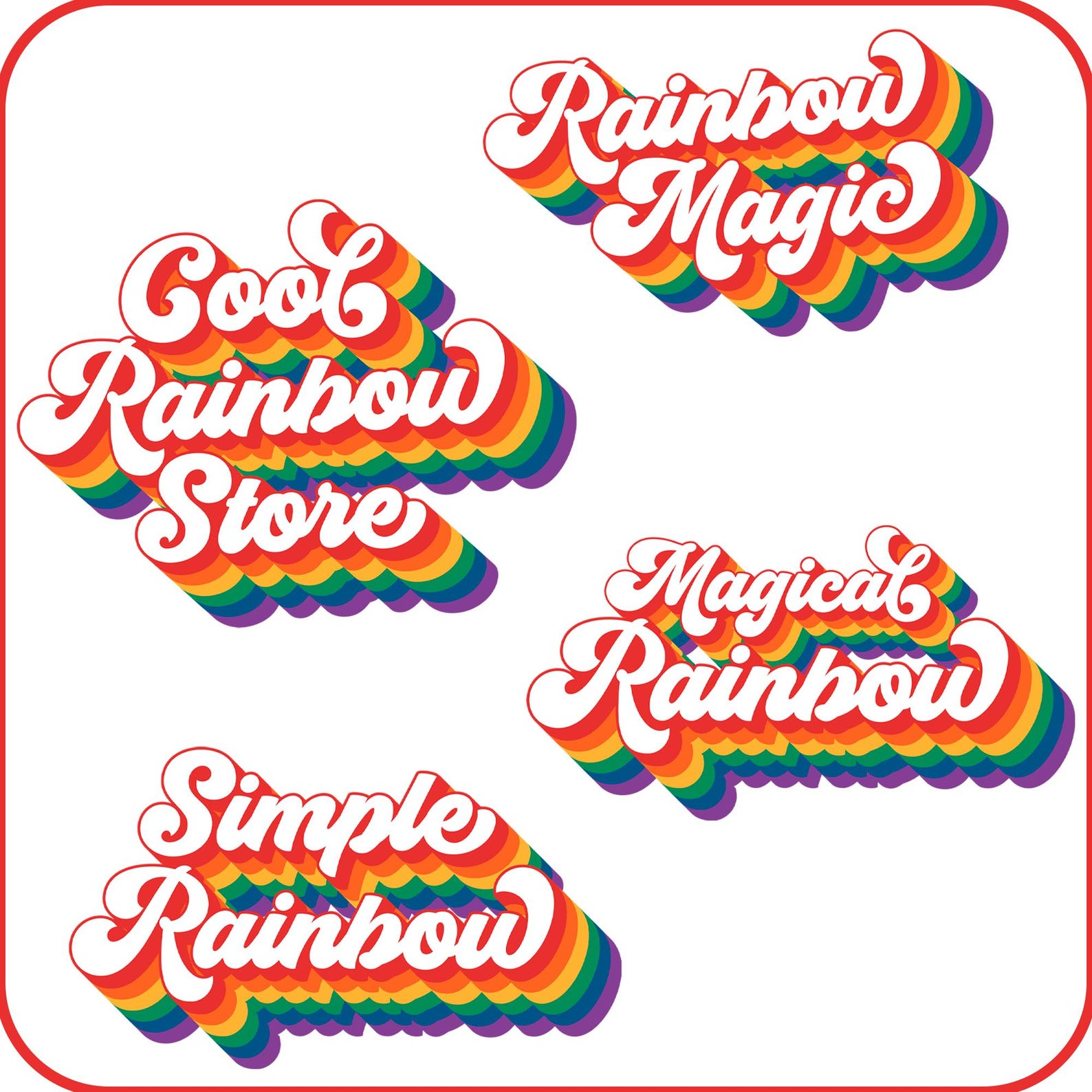 Custom Retro Name Text Design Rainbow Flag Colors Lgbt Pride Month ...