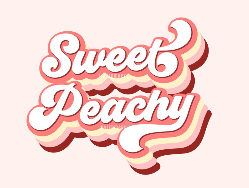 Peachy Retro Logo, Groovy Script Logo Design, Small Business Logo ...