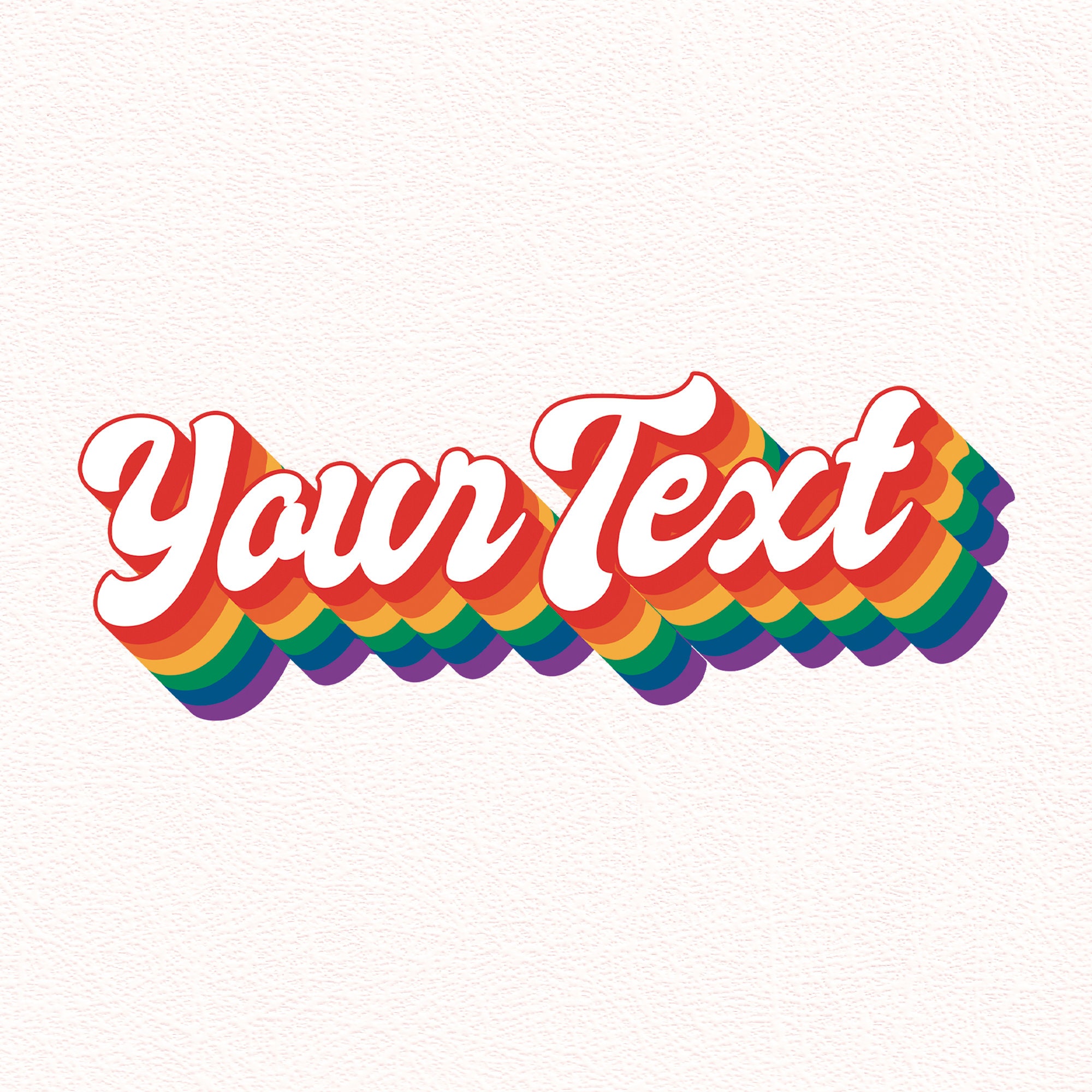 Custom Rainbow Text Png Lgbt Pride Flag Retro Groovy 80s Png Files for ...