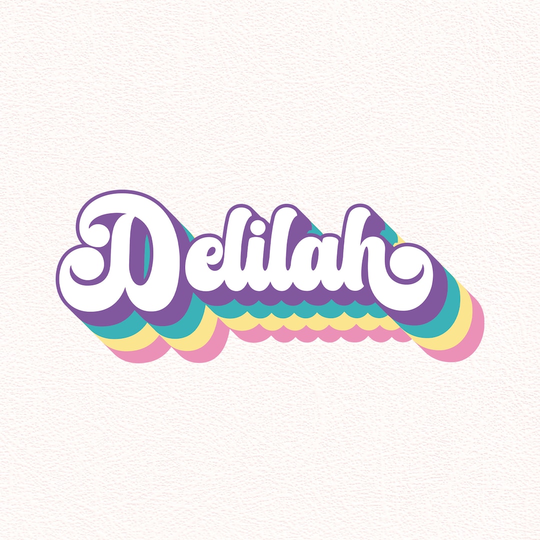 Custom Text Logo Name Png Retro Pastel Groovy Vintage Rainbow 70s Png ...