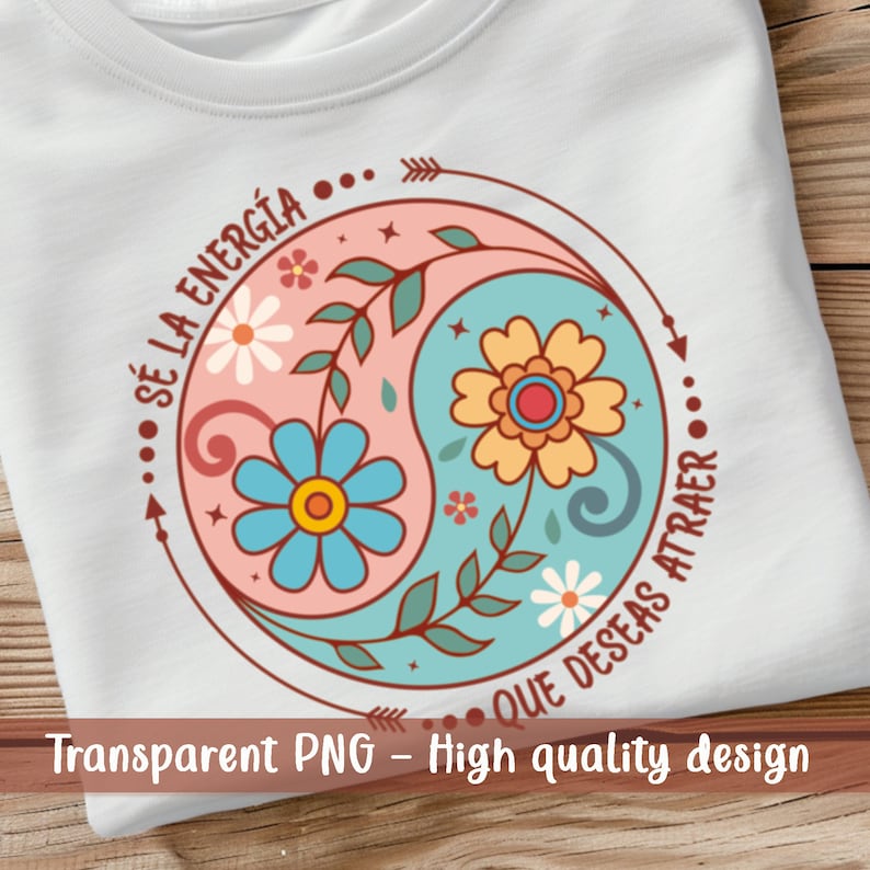 Motivational Quote in Spanish Flowers Png Files for Sublimation ...