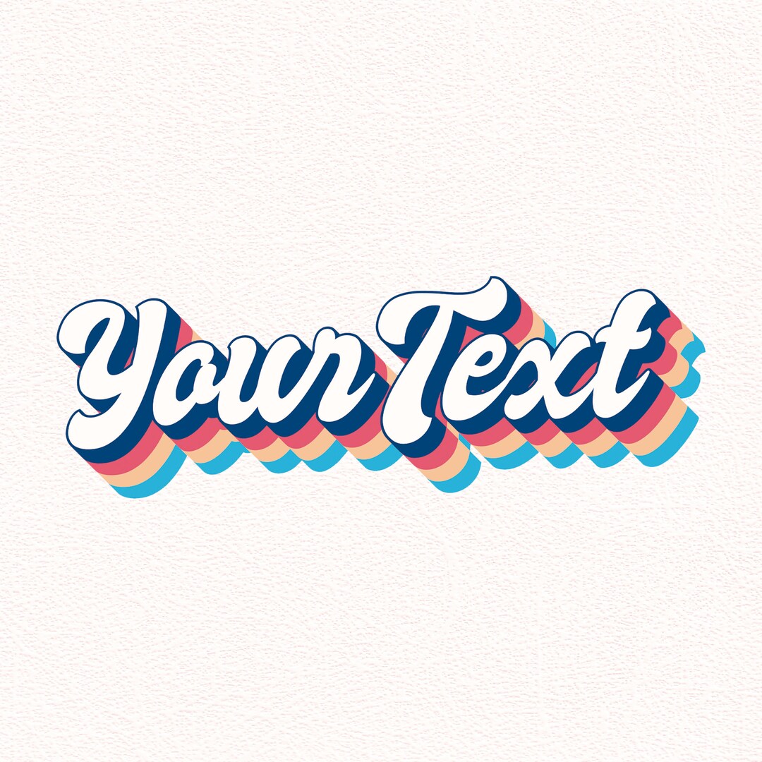 Custom Retro Text, PNG Files for Sublimation, Personalized Name, Retro ...