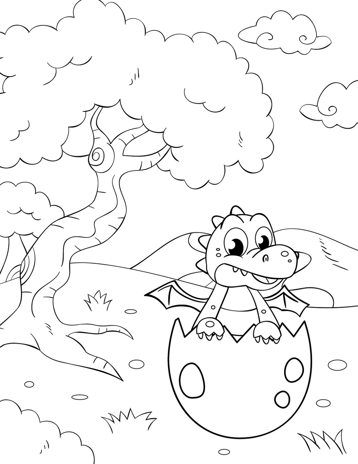 CUTE DRAGON COLORING and Activity Book Dot-to-dot, Simple Coloring ...