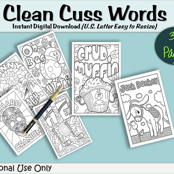 Swear Word Coloring Pages - Etsy
