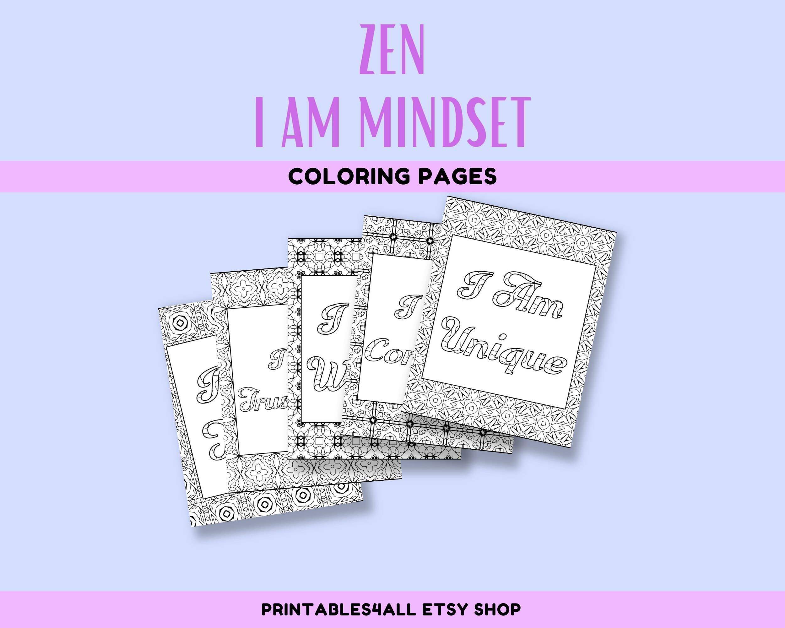 30 I AM Square Inspirational Adult Coloring Book for Relaxation Therapy ...