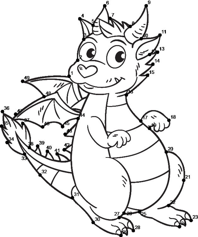 CUTE DRAGON COLORING and Activity Book Dot-to-dot Simple - Etsy Canada