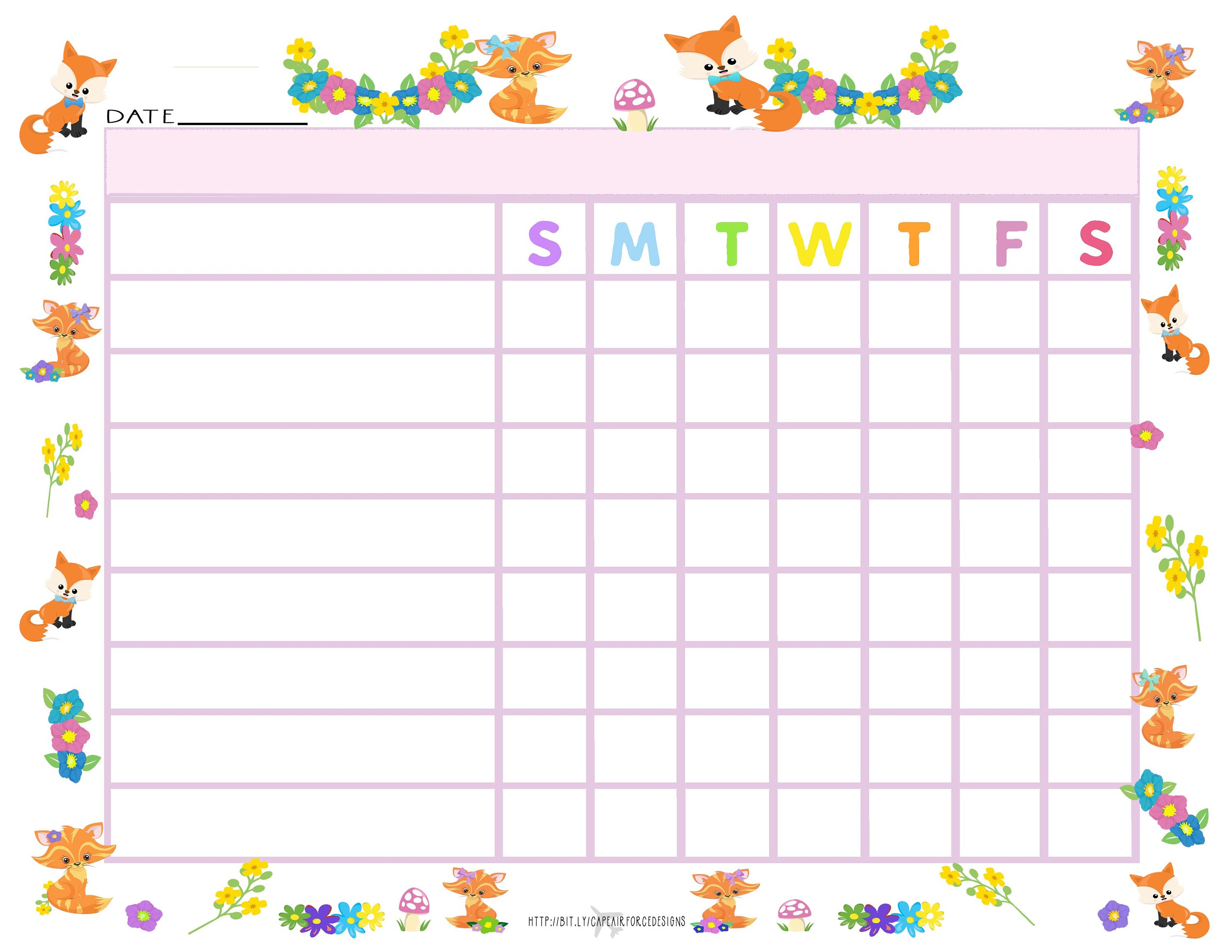 CHORE CHARTS for KIDS Printable Charts Fun Foxes Make Chores More Fun ...