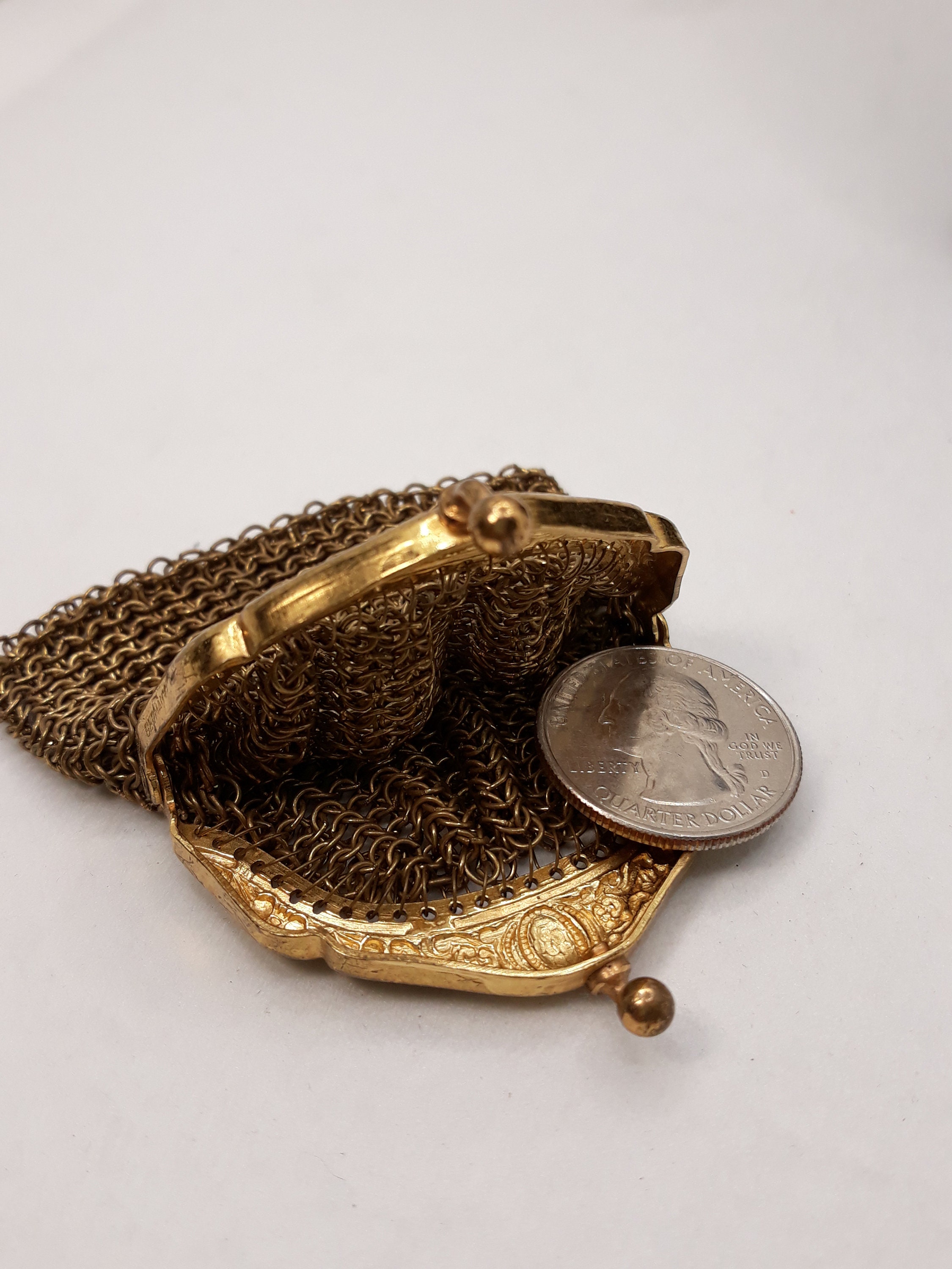 Vintage 1920s Signed 'germany' Chainmail Mesh Change/trinket/rosary ...