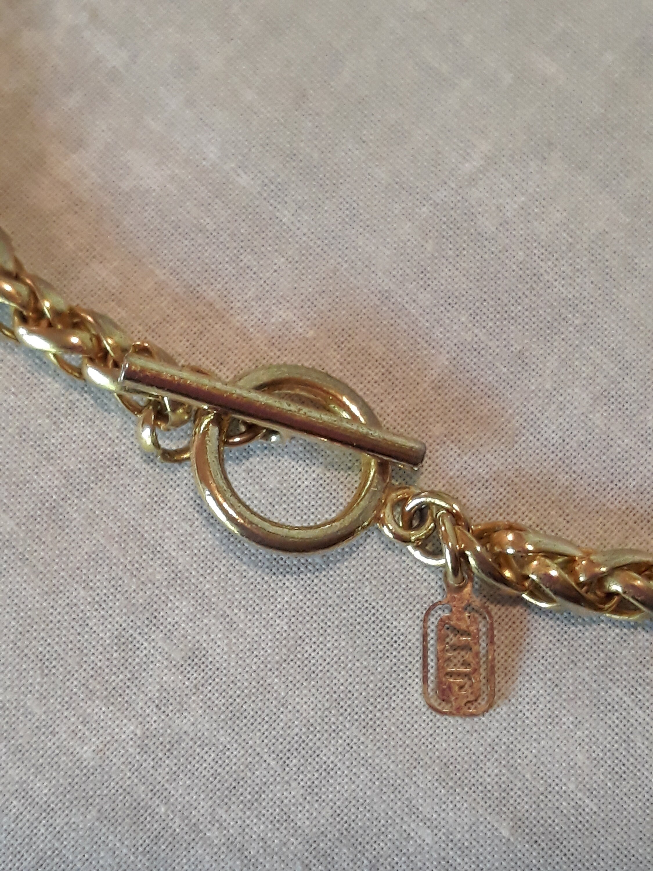 Vintage Signed JNY Thick Rope Chain Necklace, Gold-tone, With a Toggle ...