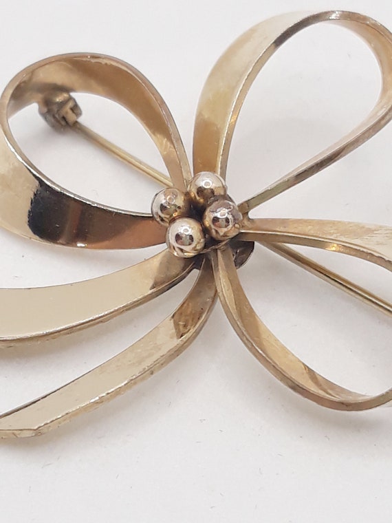 Vintage Signed Winard Gold-Filled Tri-Loop Ribbon Bro… - Gem